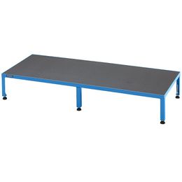 eurokraft pro Arbeitsplattform, Höhenverstellbereich 255 - 320 mm, mit Siebdruckplatte, Plattform LxB 1510 x 610 mm, lichtblau