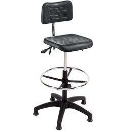 meychair Arbeitsdrehstuhl PU-Schaum, mit Gleitern und Fußring, Höhenverstellbereich 620 - 870 mm