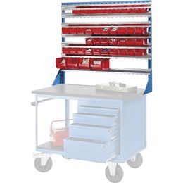 eurokraft pro Schienenaufbau für Montagewagen, mit 7 Schienen, LxB 1170 x 1042 mm