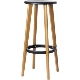 meet Barhocker WOODY, mit Holzbeinen, VE 2 Stück, schwarz