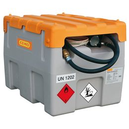 CEMO DT-Mobil Easy Diesel-Tankanlage, Volumen 200 l, mit Elektropumpe 24 V, 40 l/min, Automatik-Zapfpistole und Klappdeckel