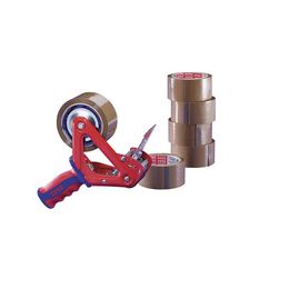 Tesa Klebeband-Set, Handabroller Tesa® 6400 und PP-Band Tesapack® 64014, 36 Rollen, braun, Bandbreite 50 mm