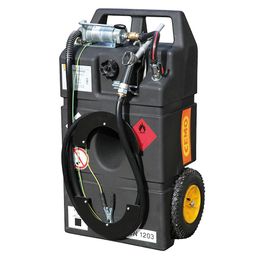 CEMO Kraftstofftrolley, 95 l, mit Handpumpe 25 l/min und Zapfventil, mit Zapfpistolenhalter