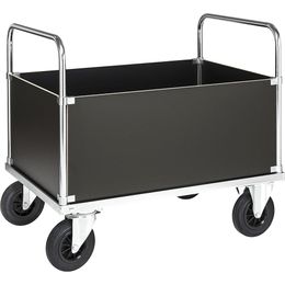 Kongamek Verzinkter Plattformwagen, Kofferaufbau hoch, LxB 1000 x 700 mm, 2 Lenk- und 2 Bockrollen, ab 2 Stk