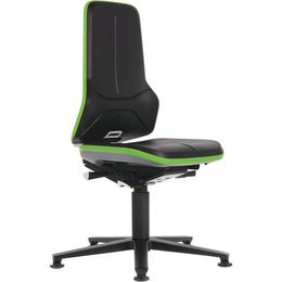 bimos NEON Arbeitsdrehstuhl, Gleiter, Permanentkontakt, PU-Schaum, Flexband grün
