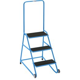 eurokraft pro Mobiler Treppentritt, Stufen mit Riefengummi, 3 Stufen
