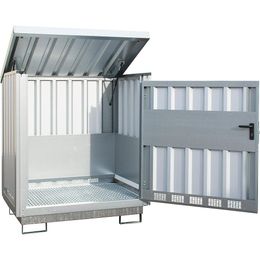 eurokraft pro Stahl-Gefahrstoffdepot, für 2 x 200-l-Fässer, verzinkt