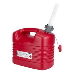 Pressol Kunststoff-Kraftstoffkanister, flexibler Auslauf, Volumen 10 l, VE 5 Stk, rot, ab 5 VE