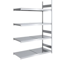 hofe Großfach-Steckregal mit Stahlböden, Höhe 2500 mm, Fachbodenbreite 1500 mm, Fachbodentiefe 800 mm, Anbauregal