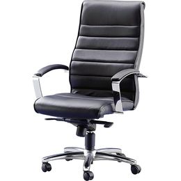 Topstar Chefsessel, Leder schwarz, Armlehnen mit Lederbezug