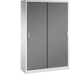 C+P ACURADO Schiebetürenschrank, 4 Fachböden, HxBxT 1950 x 1200 x 400 mm, lichtgrau / vulkangrau