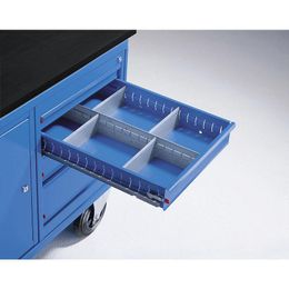 eurokraft pro Schubladeneinteilungs-Set, 48, 78, 108, 168 mm hoch, je 1 Längs- und 4 Querteiler
