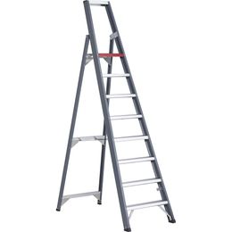 Altrex Alu-Stufenstehleiter, einseitig begehbar, mit Ablageschale, 8 Stufen, Arbeitshöhe 3900 mm