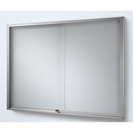 eurokraft pro Schaukasten, Alu-Rahmen, Schiebetüren, 8 x DIN A4, schwer entflammbar, BxHxT 910 x 670 x 50 mm