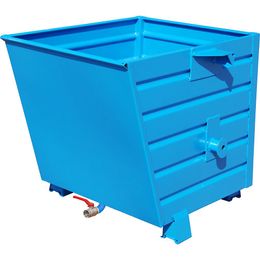 eurokraft pro Späne-Stapelkipper BSL mit Lochblechboden, Volumen 0,55 m³, lichtblau