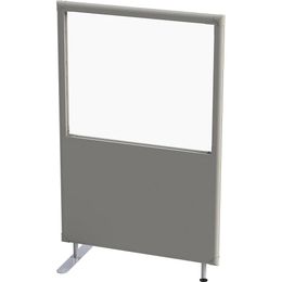 eurokraft pro Schallschutz-Trennwand, Paneel mit Fenster, Breite 1000 mm, Höhe 1600 mm, grau