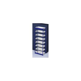 hofe Stabil-Steckregal, einseitig, Regalhöhe 3000 mm, blau/verzinkt, Bodenbreite 1025 mm, Grundregal, Breite x Tiefe 1025 x 600 mm