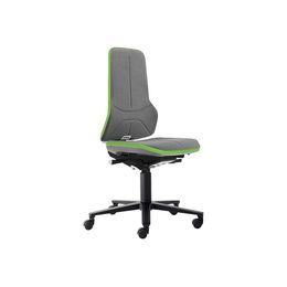 bimos NEON Arbeitsdrehstuhl, Rollen, Permanentkontakt, Supertec, Flexband grün
