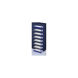 hofe Stabil-Steckregal, einseitig, Regalhöhe 3000 mm, blau/verzinkt, Bodenbreite 1025 mm, Anbauregal, Breite x Tiefe 1025 x 500 mm