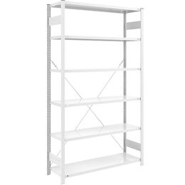 eurokraft pro AntiBak®-Steckregal, antibakteriell, Regalhöhe 2500 mm, Grundregal, Fachbodenbreite 1300 mm, Fachbodentiefe 500 mm