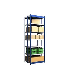 hofe Stabil-Steckregal, doppelseitig, Regalhöhe 3000 mm, blau/verzinkt, Bodenbreite 1025 mm, Grundregal, Breite x Tiefe 1025 x 400 mm
