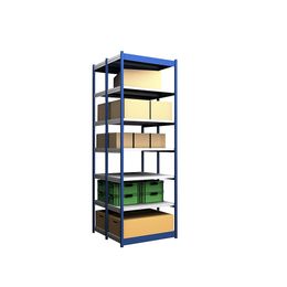 hofe Stabil-Steckregal, doppelseitig, Regalhöhe 3000 mm, blau/verzinkt, Bodenbreite 1025 mm, Grundregal, Breite x Tiefe 1025 x 500 mm
