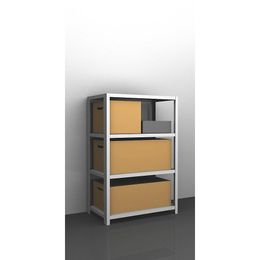 eurokraft pro Schwerlast-Schraubregal, lichtgrau RAL 7035, Regalhöhe 1500 mm, Grundregal, Breite x Tiefe 1000 x 600 mm