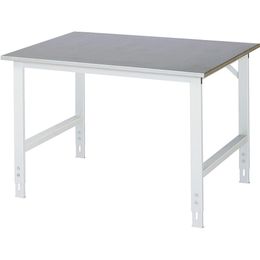 Rau Arbeitstisch, höhenverstellbar, Gestell 60 x 30 mm, Stahlblechplatte, BxT 1250 x 1000 mm, lichtgRau