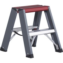 Altrex Alu-Stufenstehleiter, beidseitig begehbar, 2 x 2 Stufen, Arbeitshöhe 2450 mm