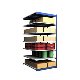 hofe Stabil-Steckregal, doppelseitig, Regalhöhe 3000 mm, blau/verzinkt, Bodenbreite 1325 mm, Anbauregal, Breite x Tiefe 1325 x 800 mm