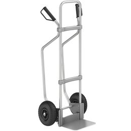 eurokraft pro Aluminium-Sackkarre mit Kufen, Schaufel-BxT 280 x 250 mm, Alu, Luftbereifung, ab 5 Stk
