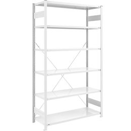 eurokraft pro AntiBak®-Steckregal, antibakteriell, Regalhöhe 2500 mm, Grundregal, Fachbodenbreite 1300 mm, Fachbodentiefe 600 mm