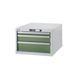 LISTA Werkbank-Baukastensystem, Unterbauschrank, Höhe 383 mm, 3 Schubladen, resedagrün