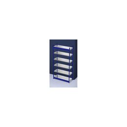 hofe Stabil-Steckregal, einseitig, Regalhöhe 2500 mm, blau/verzinkt, Bodenbreite 1325 mm, Grundregal, Breite x Tiefe 1325 x 500 mm