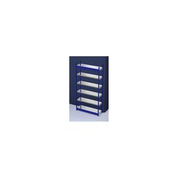 hofe Stabil-Steckregal, einseitig, Regalhöhe 2500 mm, blau/verzinkt, Bodenbreite 1325 mm, Grundregal, Breite x Tiefe 1325 x 400 mm