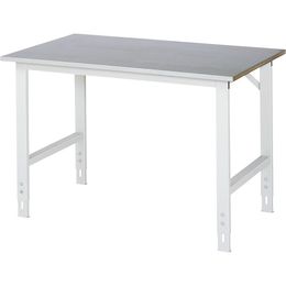 Rau Arbeitstisch, höhenverstellbar, Gestell 60 x 30 mm, Stahlblechplatte, BxT 1250 x 800 mm, lichtgRau