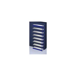 hofe Stabil-Steckregal, einseitig, Regalhöhe 3000 mm, blau/verzinkt, Bodenbreite 1325 mm, Anbauregal, Breite x Tiefe 1325 x 400 mm