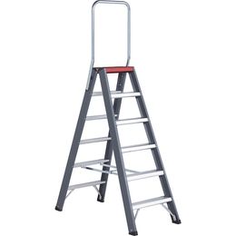 Altrex Alu-Stufenstehleiter, beidseitig begehbar, 2 x 6 Stufen, Arbeitshöhe 3400 mm