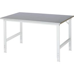 Rau Arbeitstisch, höhenverstellbar, Gestell 60 x 30 mm, Stahlblechplatte, BxT 1500 x 1000 mm, lichtgRau