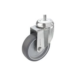 Proroll Set aus thermoplastischen Gummireifen, mit Gewindestift, 4 Lenkrollen, Rad-Ø x Breite 75 x 25 mm