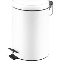 AIR-WOLF Kosmetikabfall-Treteimer aus Stahl, Volumen 5 l, HxBxT 320 x 210 x 280 mm, weiß beschichtet