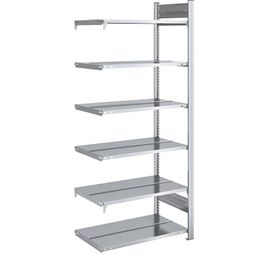 hofe Akten-Steckregal, verzinkt, Regalhöhe 2000 mm, doppelseitig, Anbauregal, BxT 750 x 600 mm