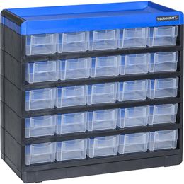 eurokraft pro Kleinteilemagazin VARIOPLUS PRO, HxBxT 285 x 300 x 135 mm, 25 Schubladen, 25 Trennstege