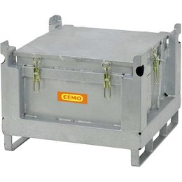 CEMO Akku-Stahl-Sammel- und Transportbehälter, Volumen 120 l, UN-Zulassung, LxBxH 715 x 715 x 580 mm, ab 2 Stk