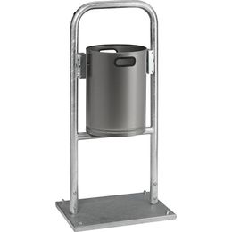 Var Außen-Abfallsammler, 30 l, Edelstahl, Volumen 30 l, BxT 490 x 400 mm, mit Rohrbogen, ohne Dach