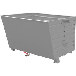 eurokraft pro Späne-Stapelkipper BSS mit Siebblecheinsatz, Volumen 1,5 m³, mausgrau