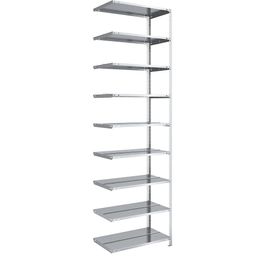 hofe Akten-Schraubregal, verzinkt, Regalhöhe 2900 mm, doppelseitig, Anbauregal, Breite x Tiefe 750 x 600 mm