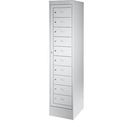 Laptopschrank, 10 Fächer, HxB 1900 x 400 mm, lichtgrau kaiserkraft