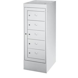 Laptopschrank, 5 Fächer, HxB 1115 x 400 mm, lichtgrau kaiserkraft