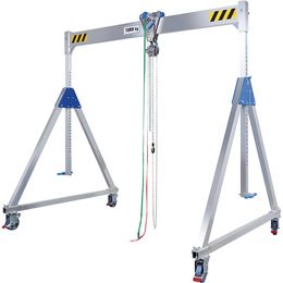 Vetter Aluminium-Portalkran ALU1, mit Stirnradflaschenzug, Tragf&auml;higkeit 1000 kg, Aufh&auml;ngeh&ouml;he 2170 - 3020 mm